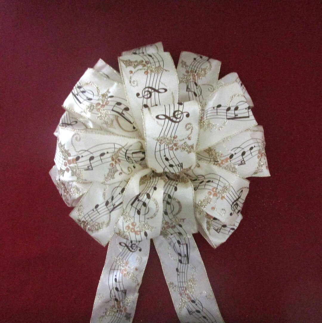 Musical Notes Bow / Music Bow / Christmas Bow / Wreath Bow / - Etsy