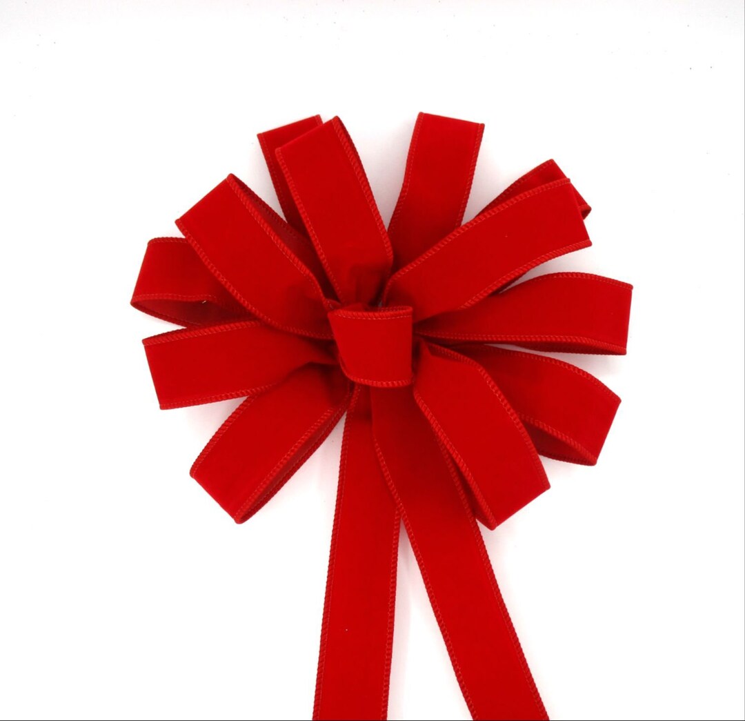 OUTDOOR BOW / Waterproof Bow / Red Velvet Bow / Christmas Bow / Wreath ...