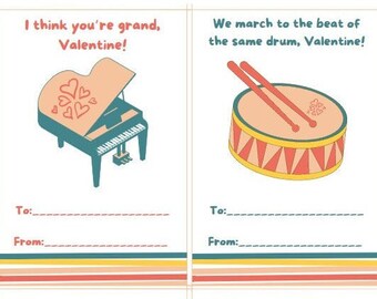 Drum Valentine Card | Etsy
