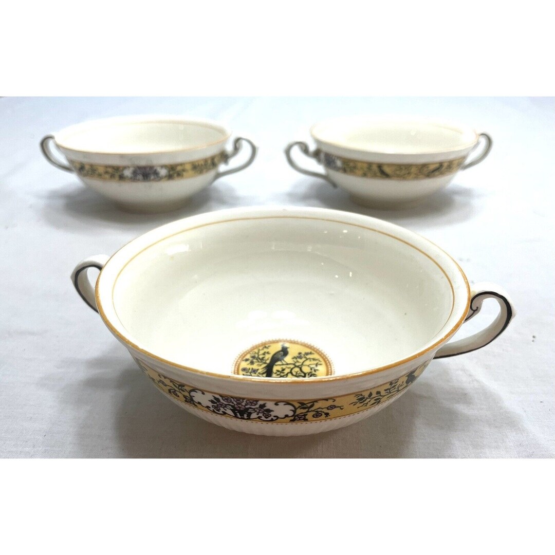 Myott Son & Co Birdette England Art Deco Vintage Double Handle Cups - Etsy