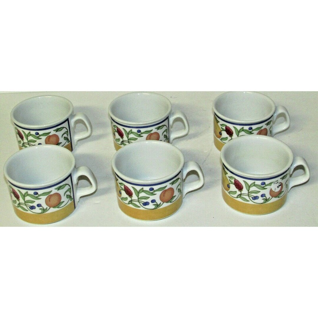 DANSK Fiance Fruits Rim Cup Set of 6 Cups - Etsy