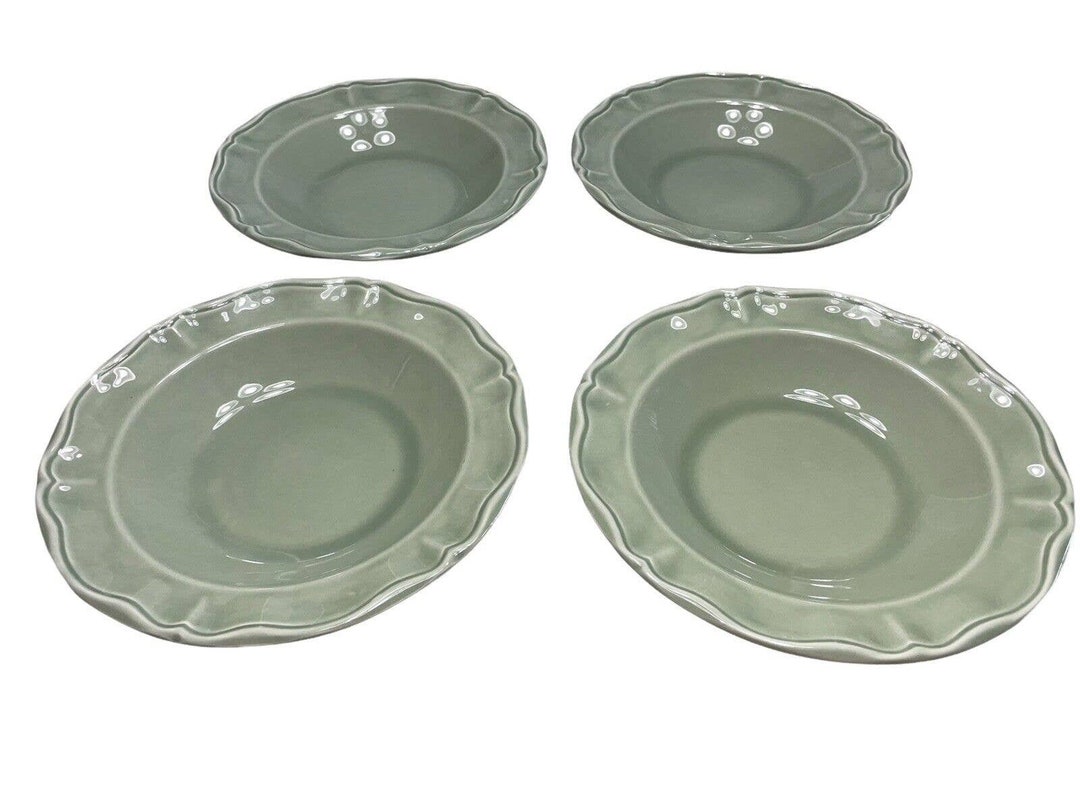 Varages France Luberon Soup Bowl Pastel Green 9” Set of 4 Made in ...