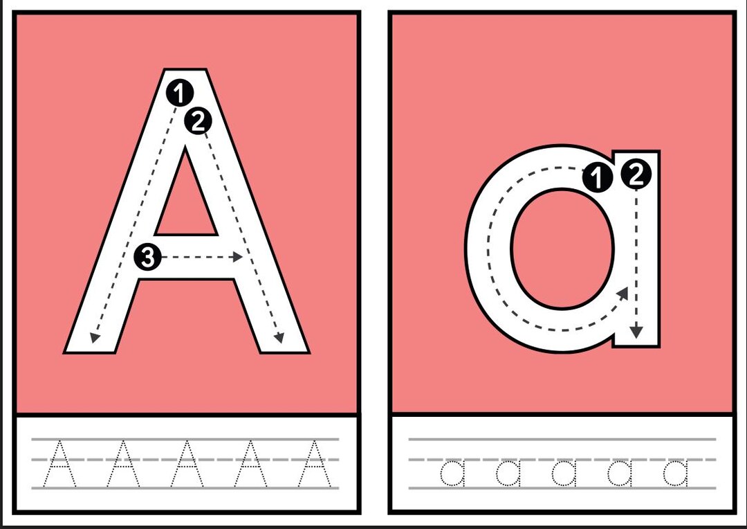 Alphabet Tracing (upper and Lower Case, A-Z) Worksheets - Etsy