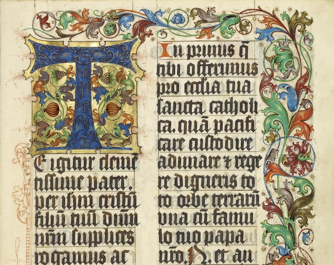 Illuminated Manuscripts Reproduction: Decorated Initial T, Westphalia ...