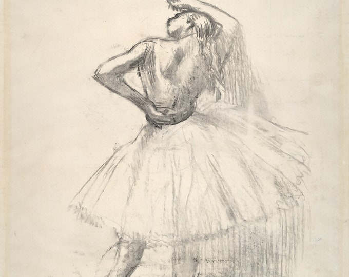 Edgar Degas Drawing Reproduction: Standing Dancer With Right Arm Raised ...
