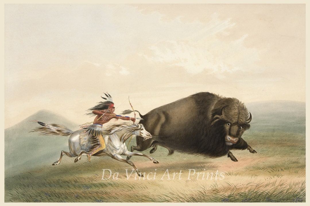 George Catlin: the Indian Gallery, Hunting Buffalo on Horseback, C ...