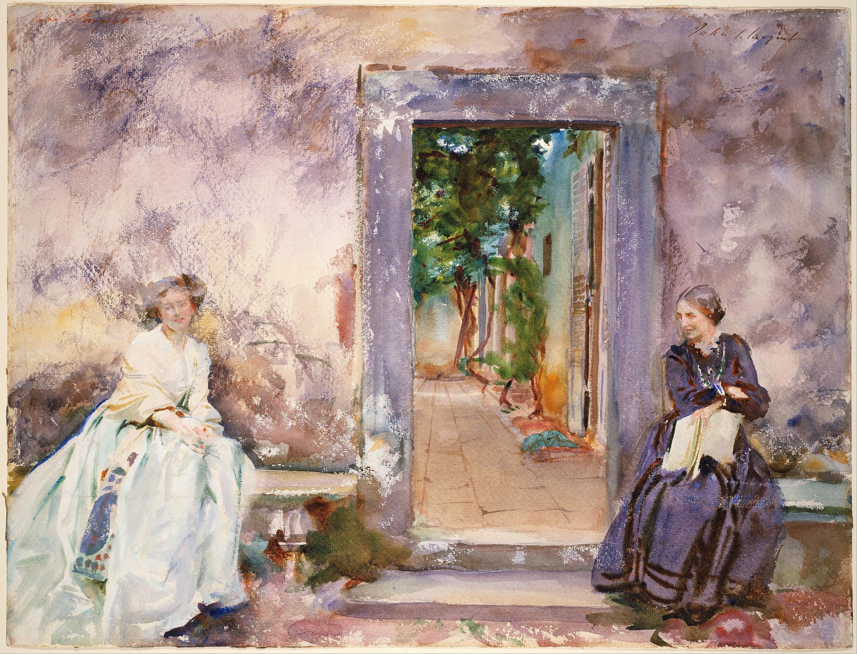 John Singer Sargent Watercolor Reproductions. the Garden Wall, Venice ...