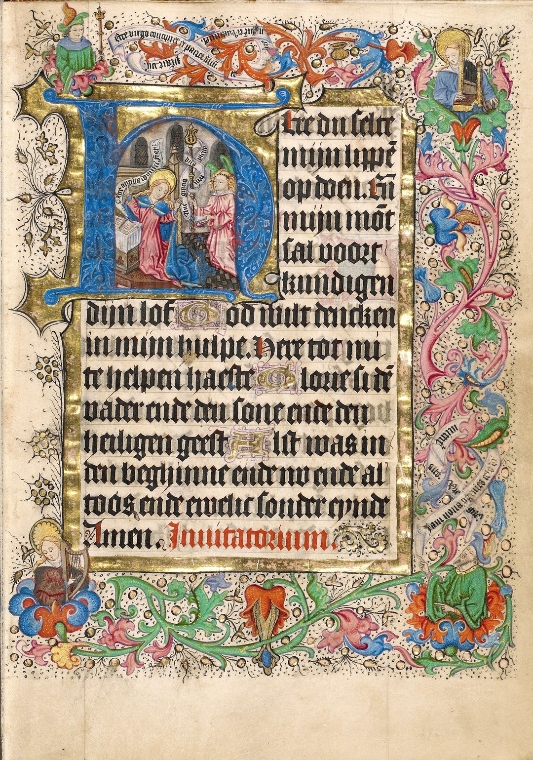Illuminated Manuscripts - Initial H: the Annunciation. From a Book of ...