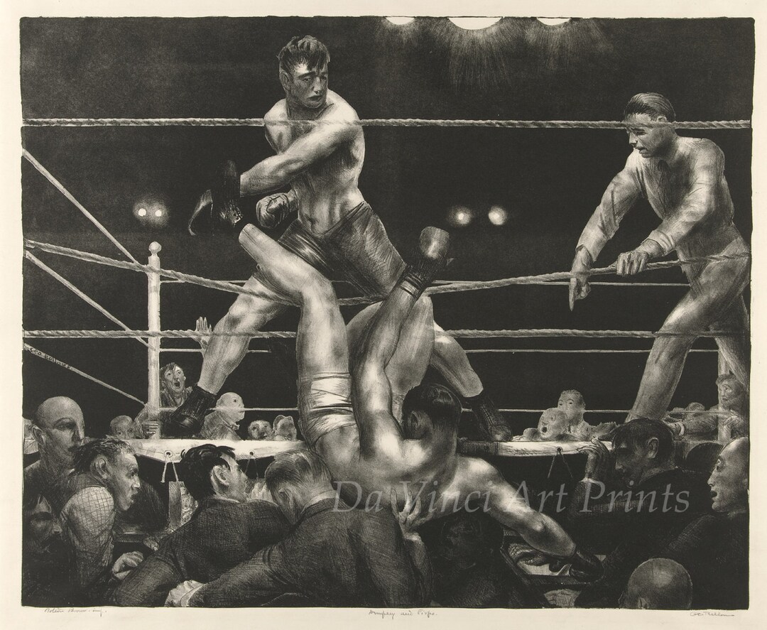 George Bellows Reproductions - Boxers: Dempsy and Firpo - Lithograph ...