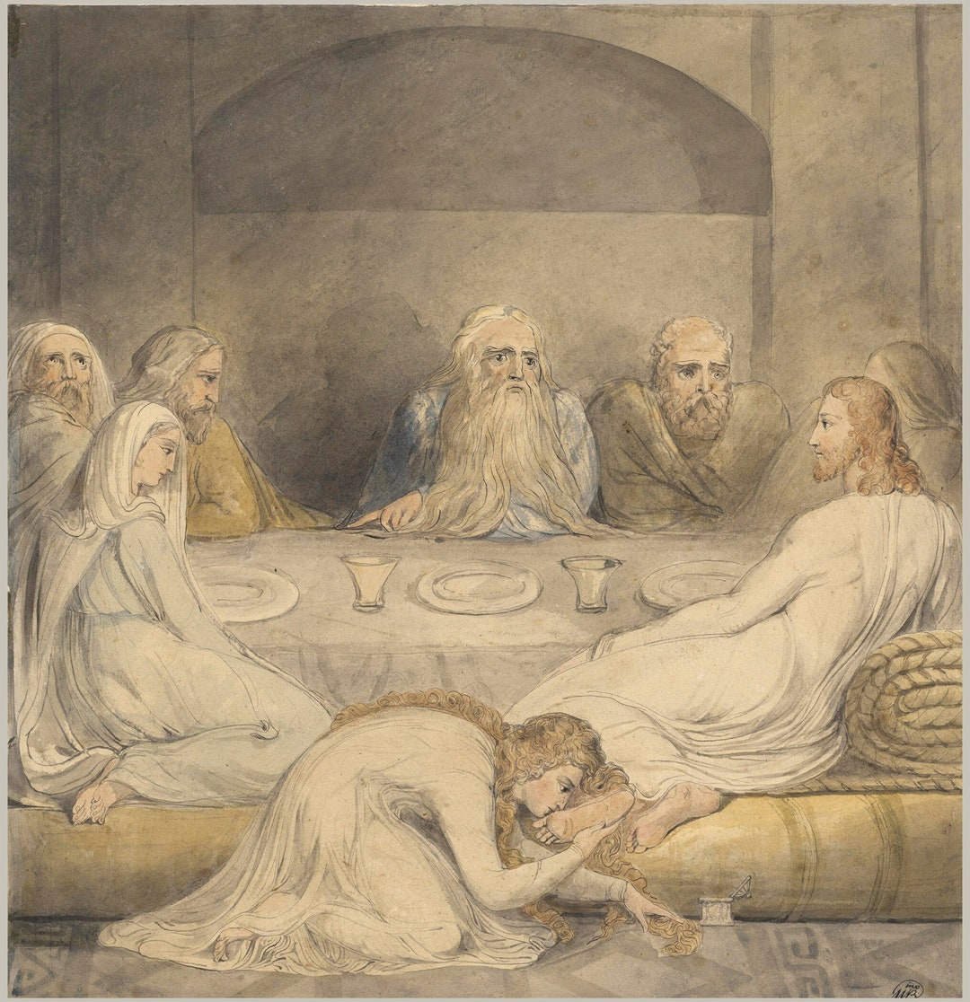 The Watercolor Illustrations of William Blake: Mary Magdalene Washing ...
