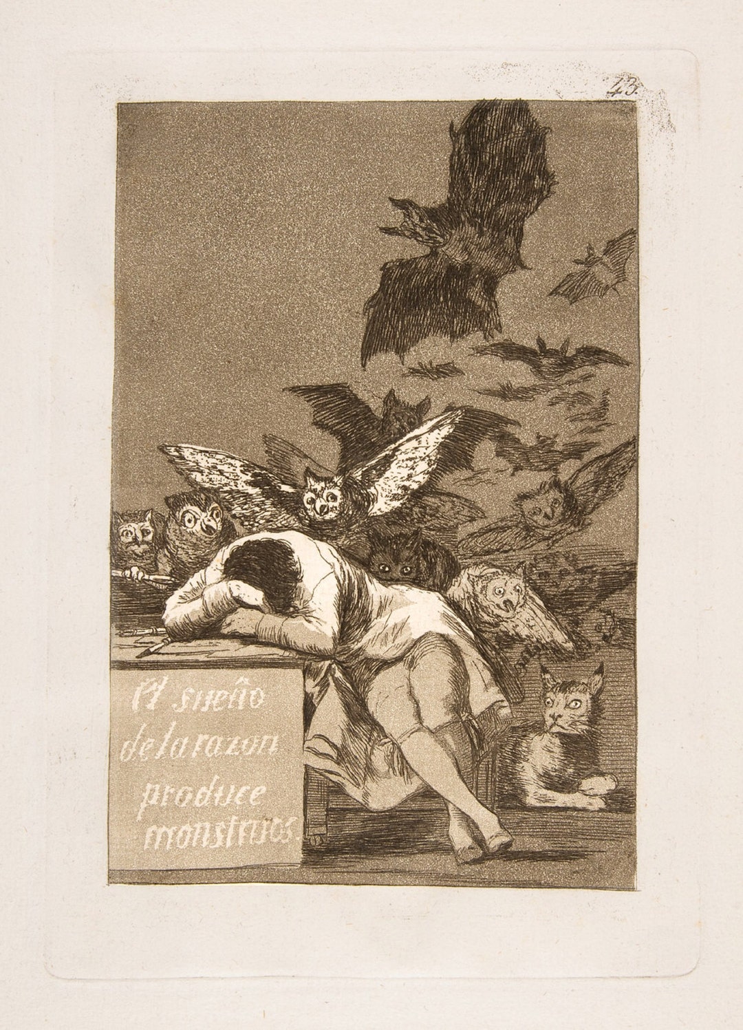 Goya Print Reproduction. the Sleep of Reason Produces Monsters - 1799 ...