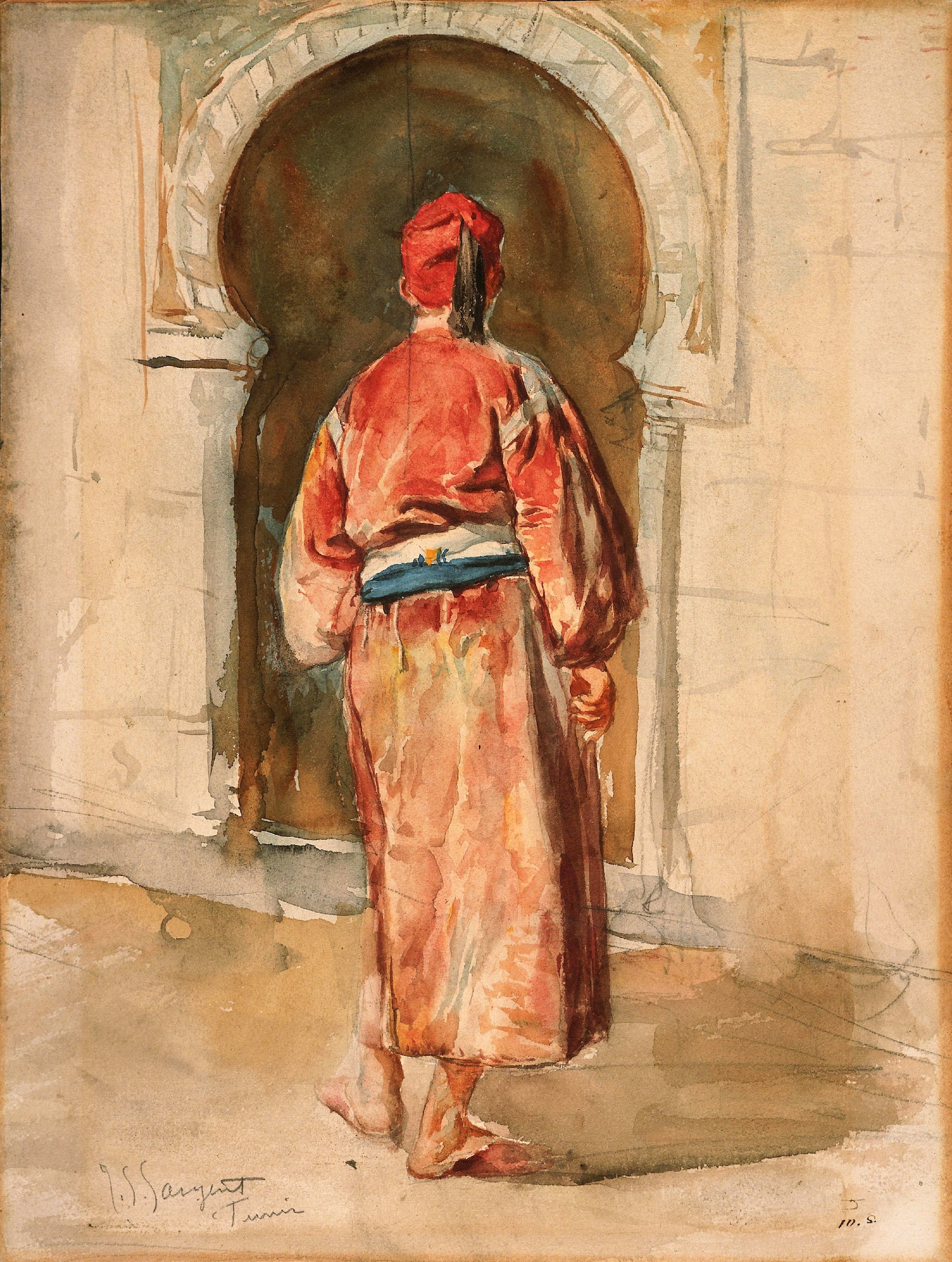 John Singer Sargent Watercolor Reproductions. Man Seen From Behind ...