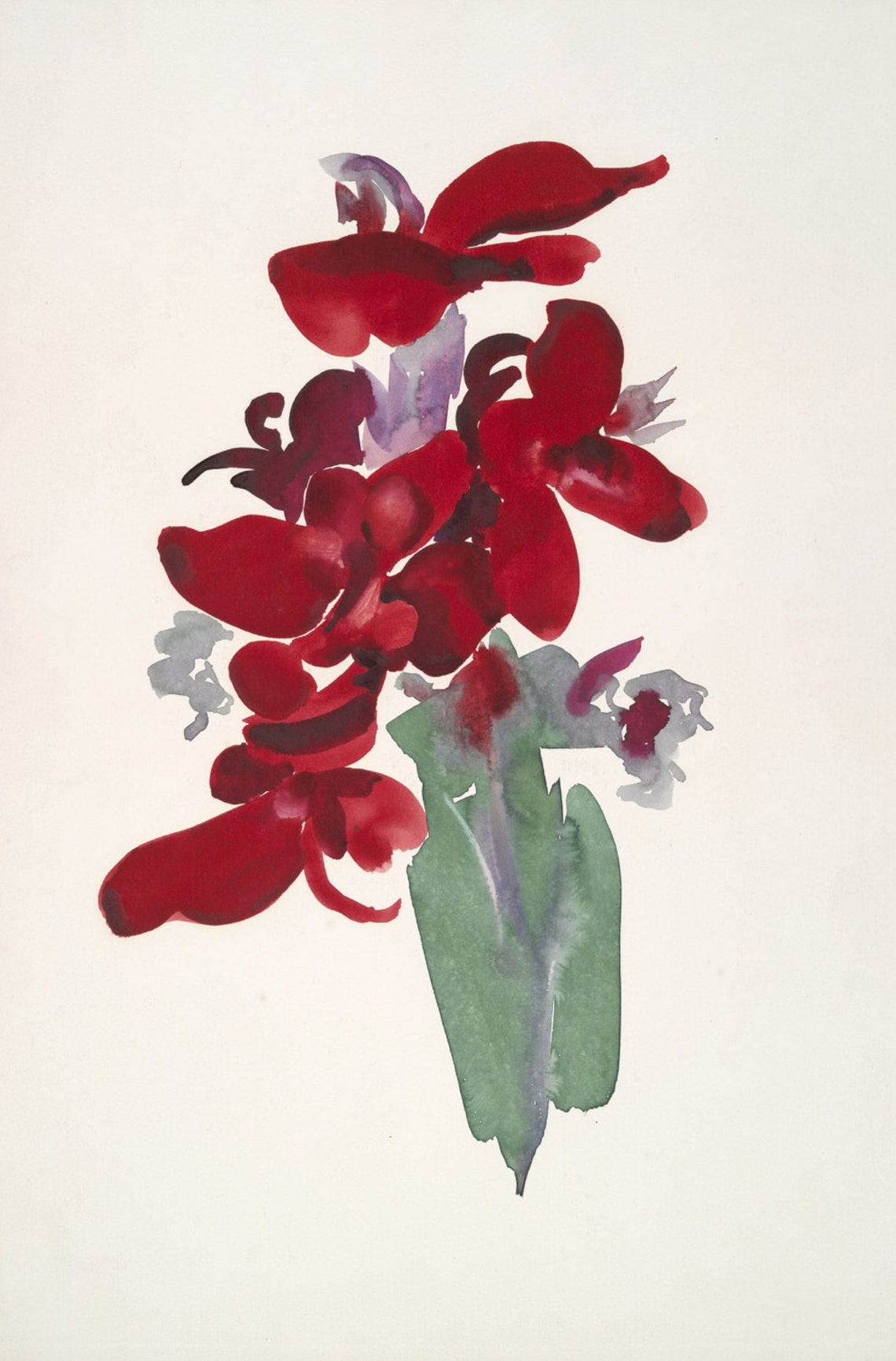 Georgia O'keeffe Watercolor Reproductions. Red Canna, 1915. Fine Art ...