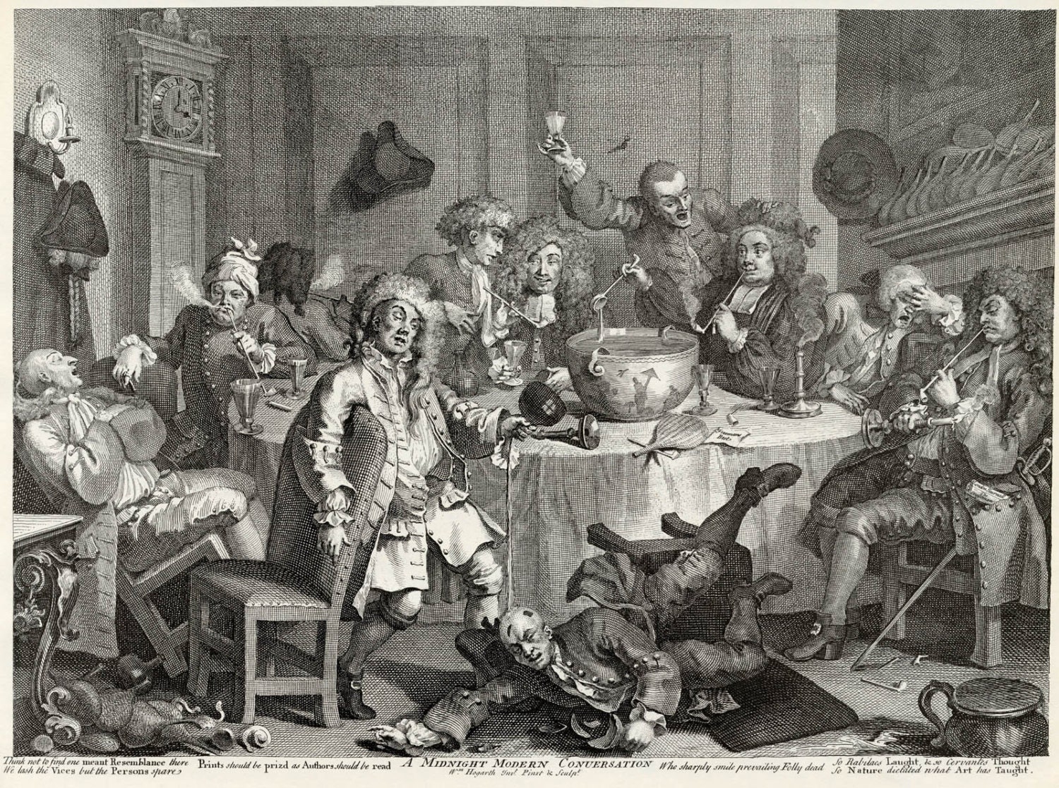 Reproductions of William Hogarth Prints: the Punch Party - A Midnight ...