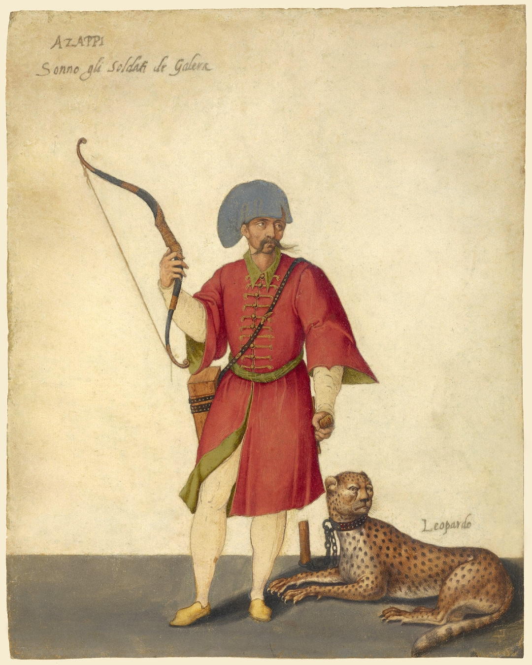 European Master Art Reproduction. an Azappo Archer With a Cheetah, C ...