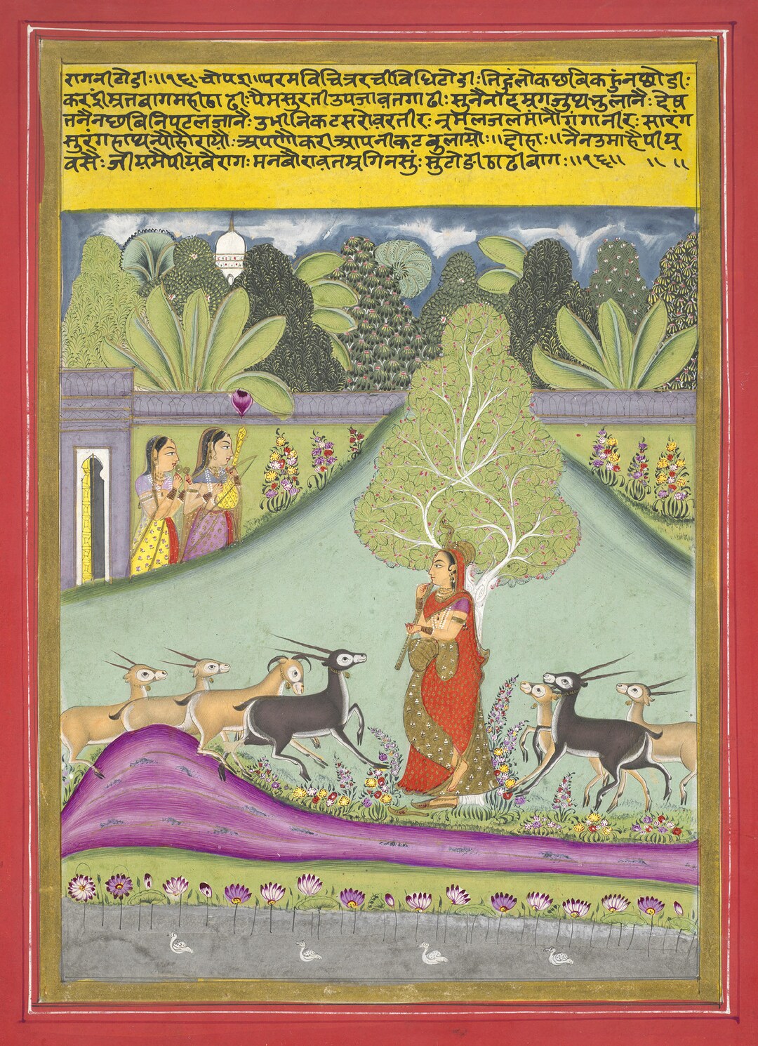 India Miniature 'rajput' Painting Reproductions. Ragini Todi, Scene ...