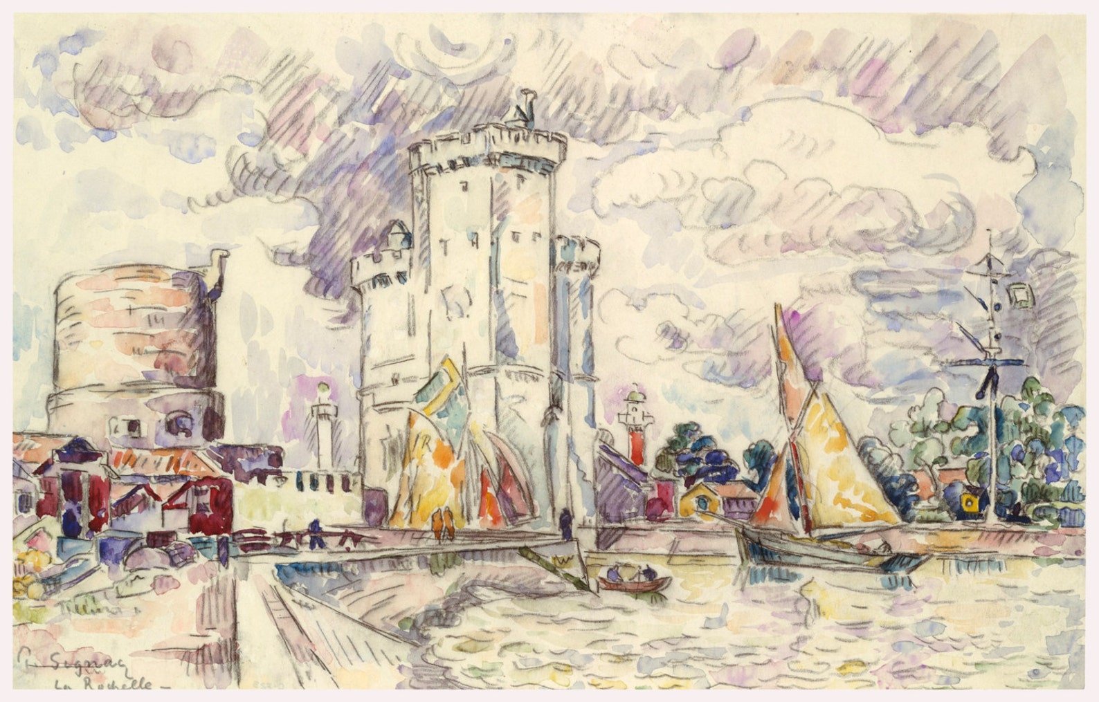 Paul Signac Watercolor Reproduction La Rochelle 1925. Fine | Etsy
