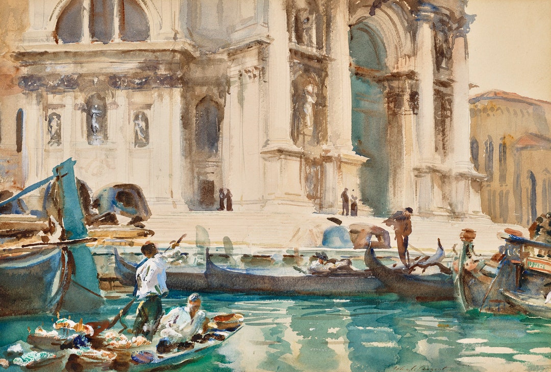 John Singer Sargent Watercolor Reproductions. the Facade of La Salute ...