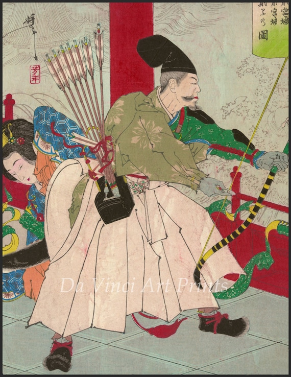 Japanese Art Samurai Woodblock Reproductions Ryugujo At Etsy