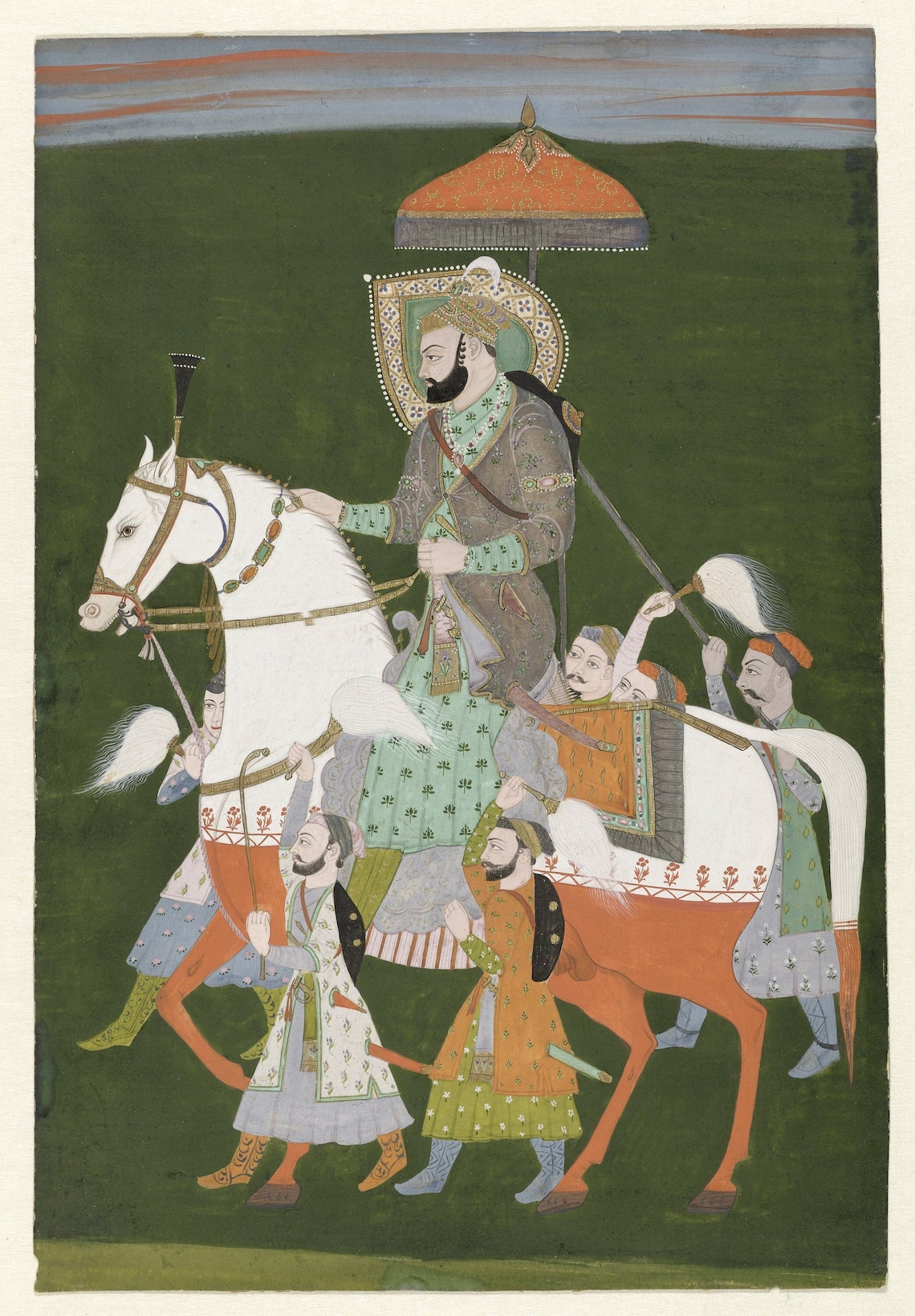 India Miniature 'rajput' Painting Reproduction. Portrait of Farruk ...
