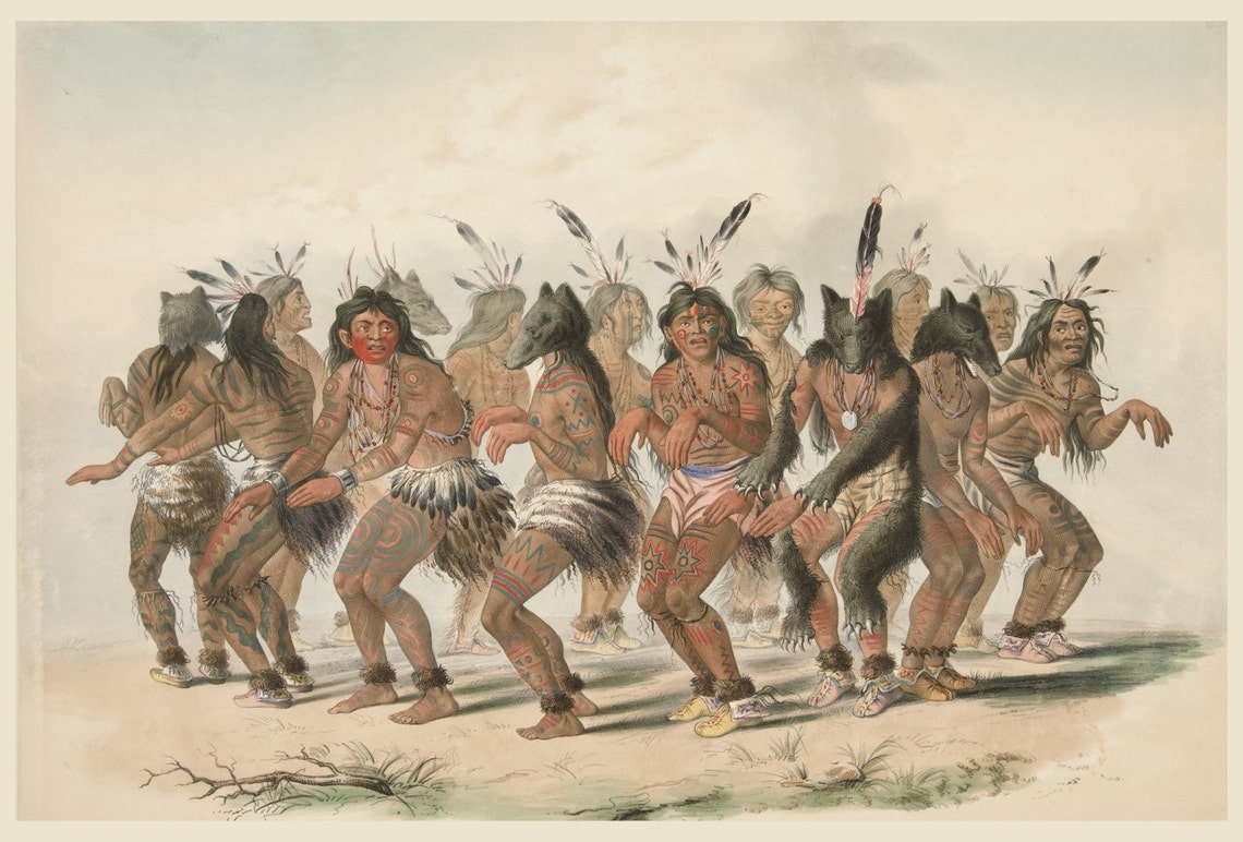 George Catlin: The Indian Gallery The Buffalo Dance c. 1840 | Etsy