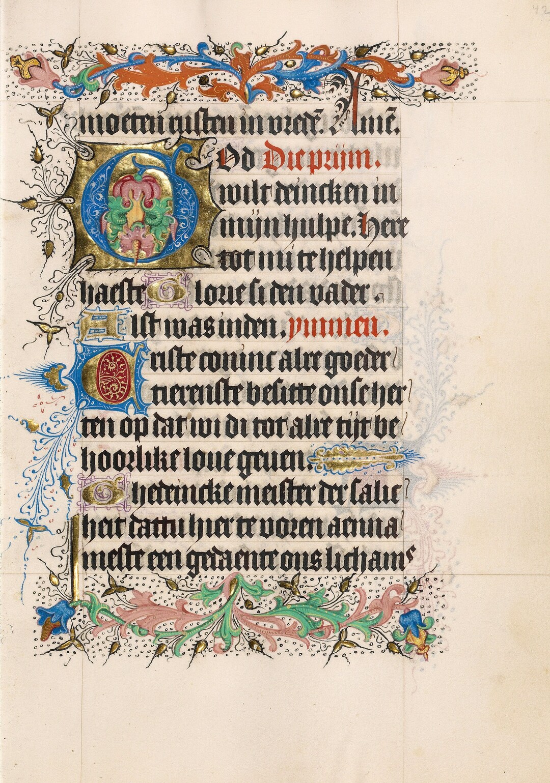Illuminated Manuscripts - Decorated Initial G. From a Book of Hours ...