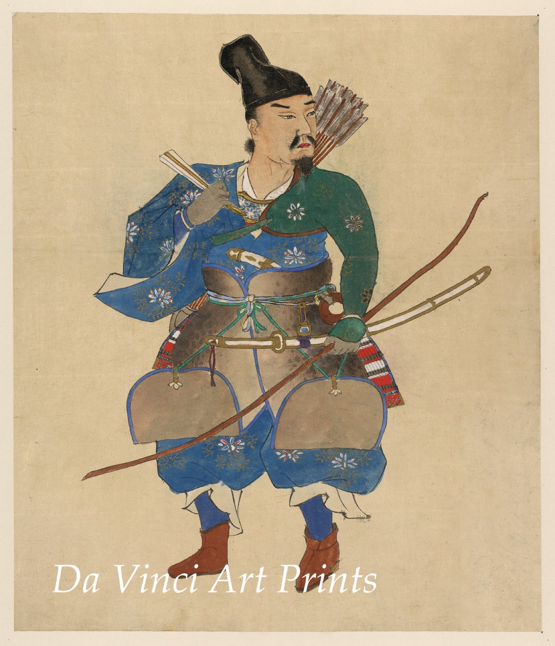Japanese Art. Samurai Art Reproductions, Warrior Archer, C. 1850. Fine ...