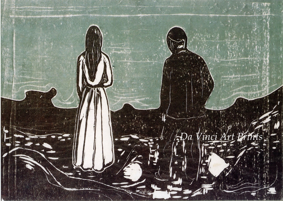 Fine Art Reproduction. Two Lonely People, 1899 by Edvard Munch. Fine ...