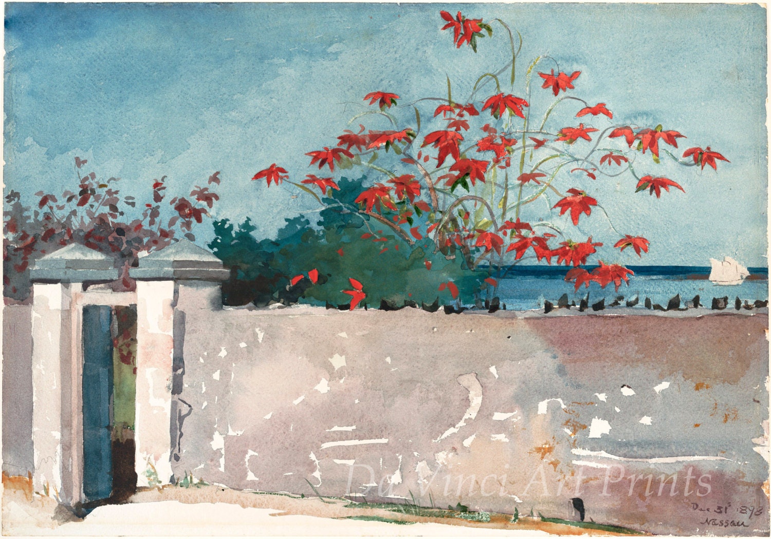 Winslow Homer Watercolor Reproductions. Wall, Nassau - 1898. Fine Art ...