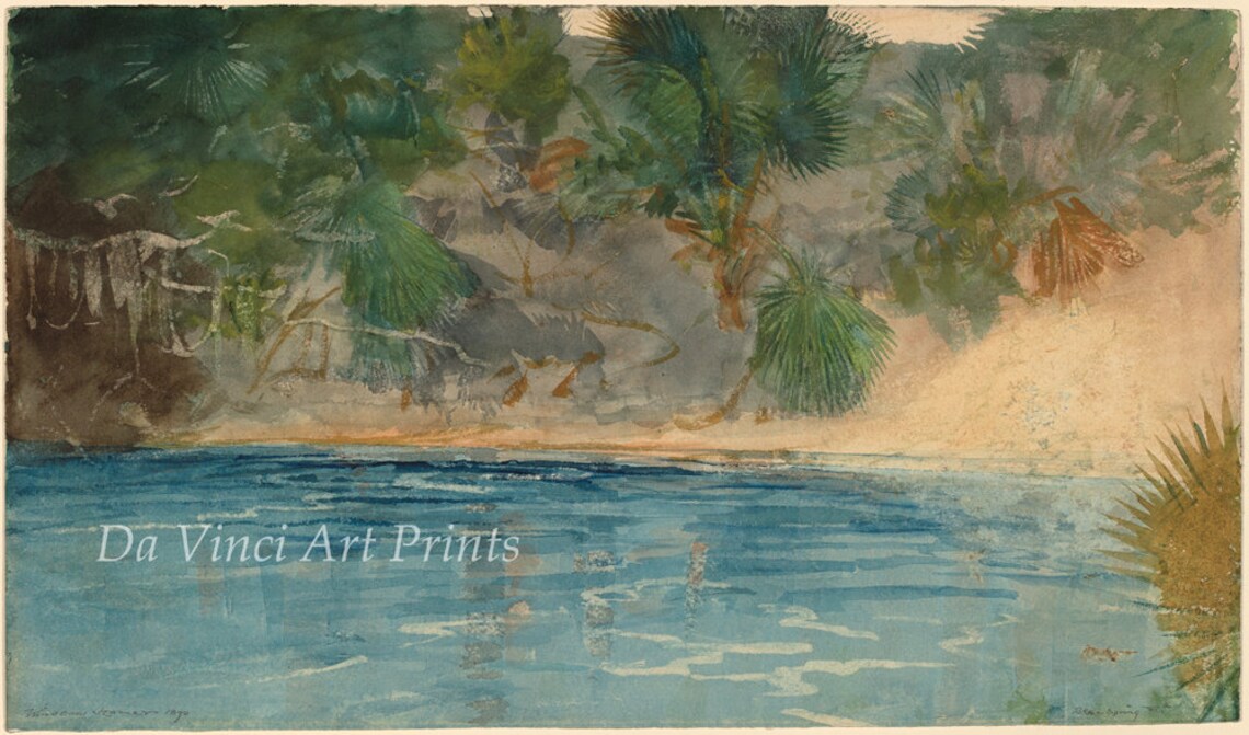 Winslow Homer Watercolor Reproductions. Blue Spring, Florida - 1890 ...