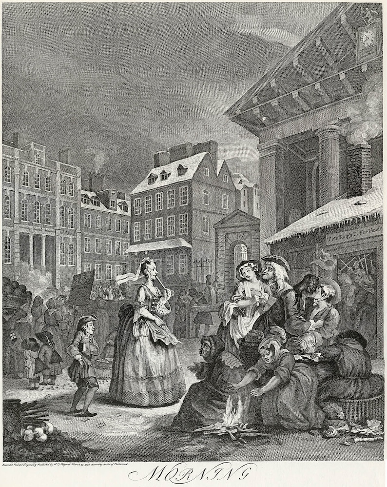 Reproductions of William Hogarth Prints: 'morning' From the Four Times ...
