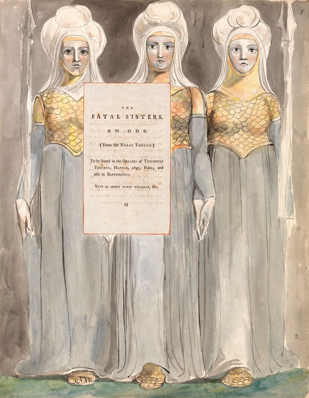 The Prints of William Blake. "the Fatal Sisters" Design 67 From the ...
