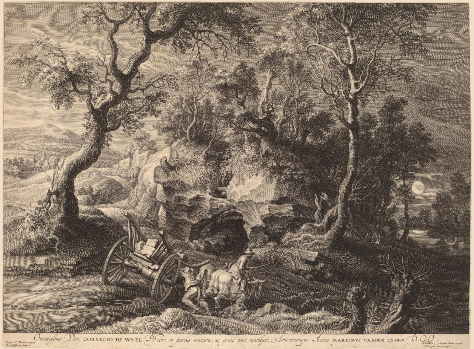The Art of Peter Paul Rubens. Rocky Landscape, C. 1638. Engraving by ...