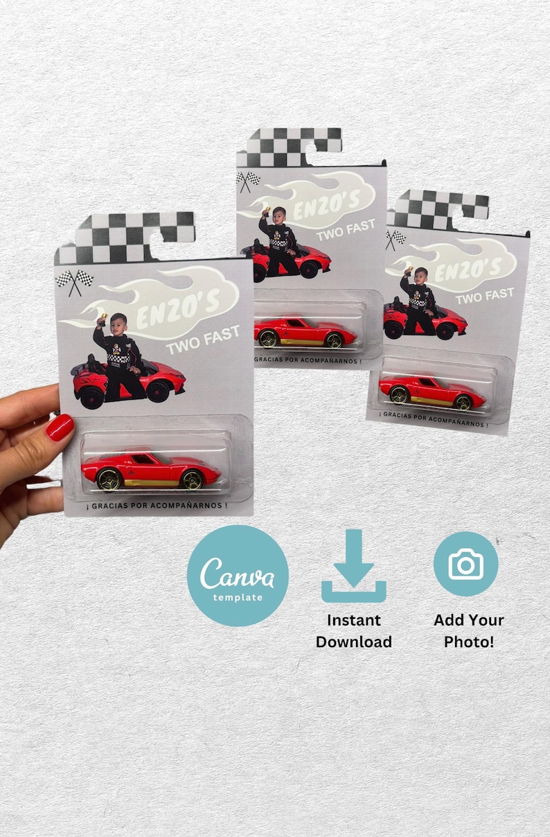 Editable Toy Car Packaging Tag Template, Race Car Birthday Favor ...