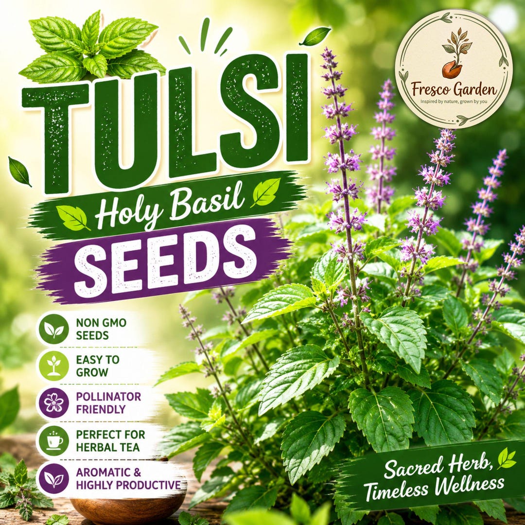 Tulsi Holy Basil Seeds 400ct | Sacred Basil Plant | Herbal Tea Seeds ...