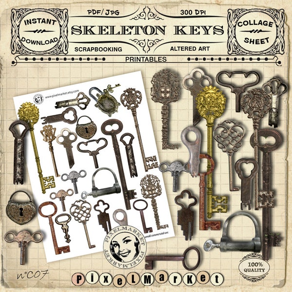 Skeleton Key Art - Etsy