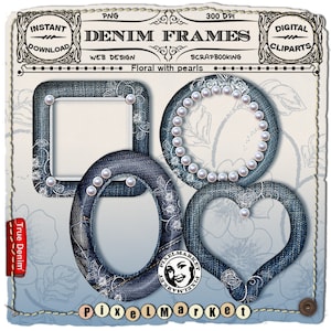 DENIM Frame Cliparts Transparent Background Printable Download for ...