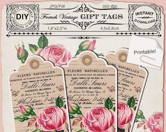 Instant Download Digital Printable Collage Sheet Gift Tag Set - Etsy