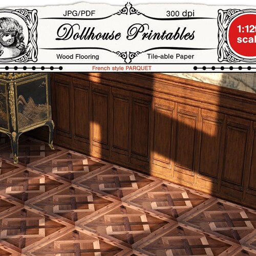 1/12 Cement Tile Effect Dollhouse Miniature Printable Download - Etsy