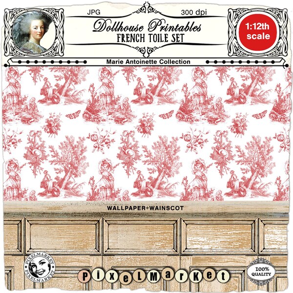 Red Toile Wallpaper - Etsy