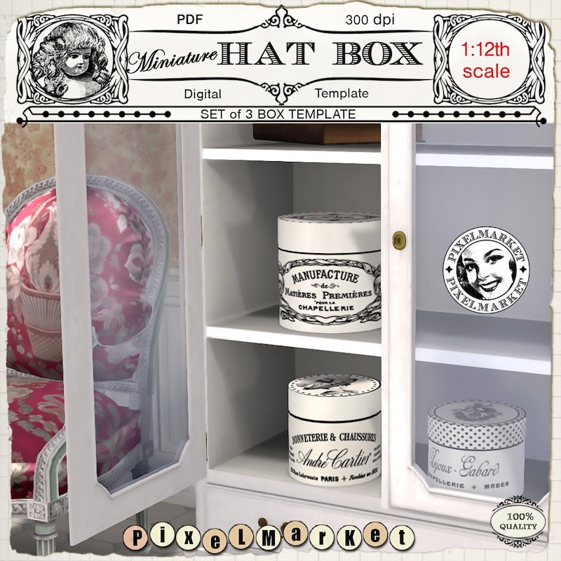 Hat Box Template - Etsy