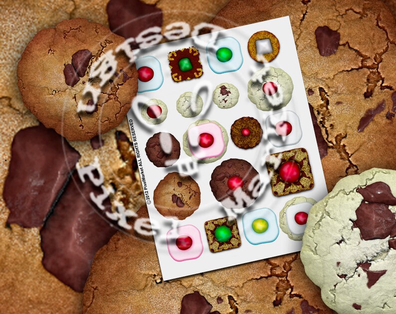 DIGITAL COOKIES CLIPARTS Printable Collage Sheet Download Card - Etsy