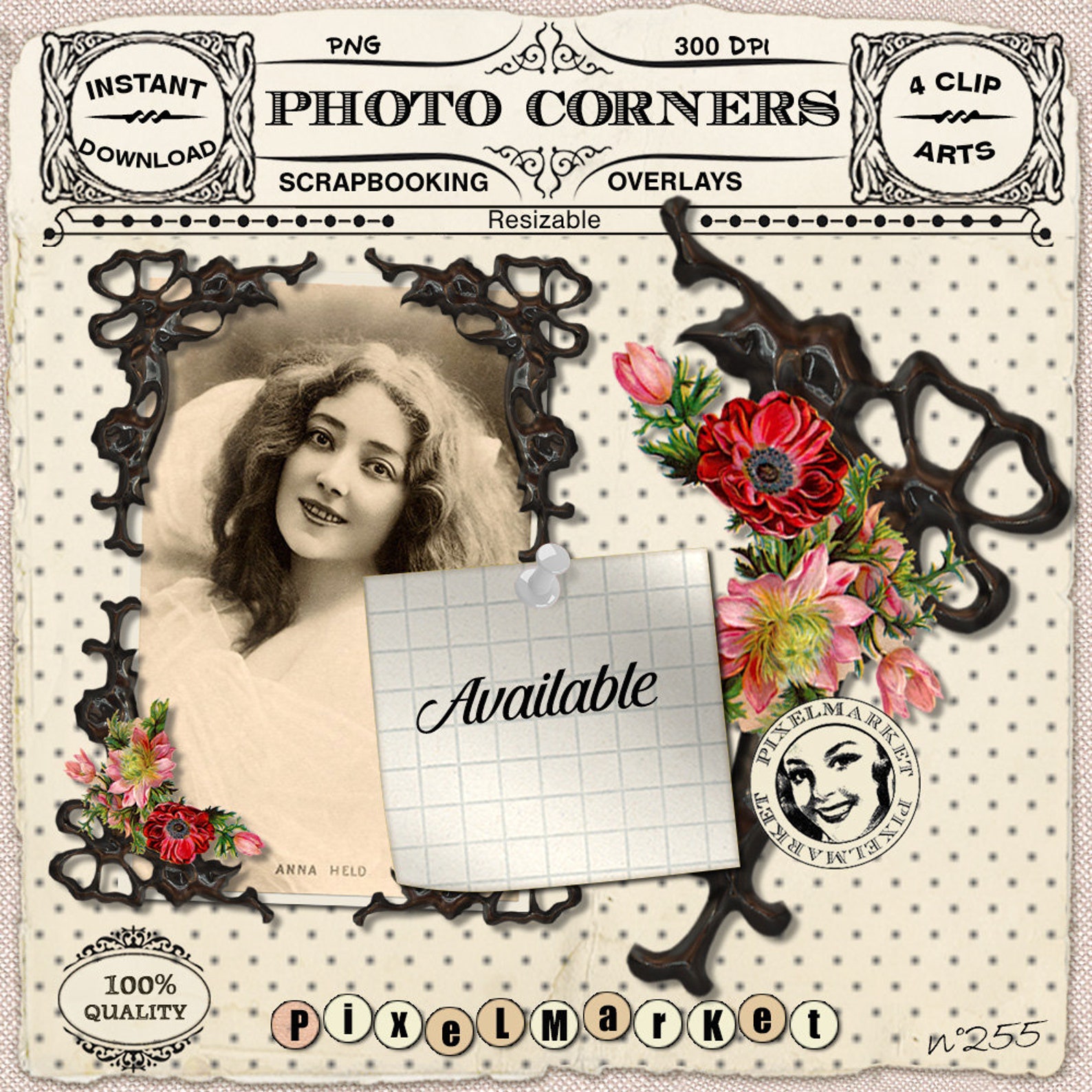 Digital Photo CORNER OVERLAYS Antique Picture Frame Corner - Etsy
