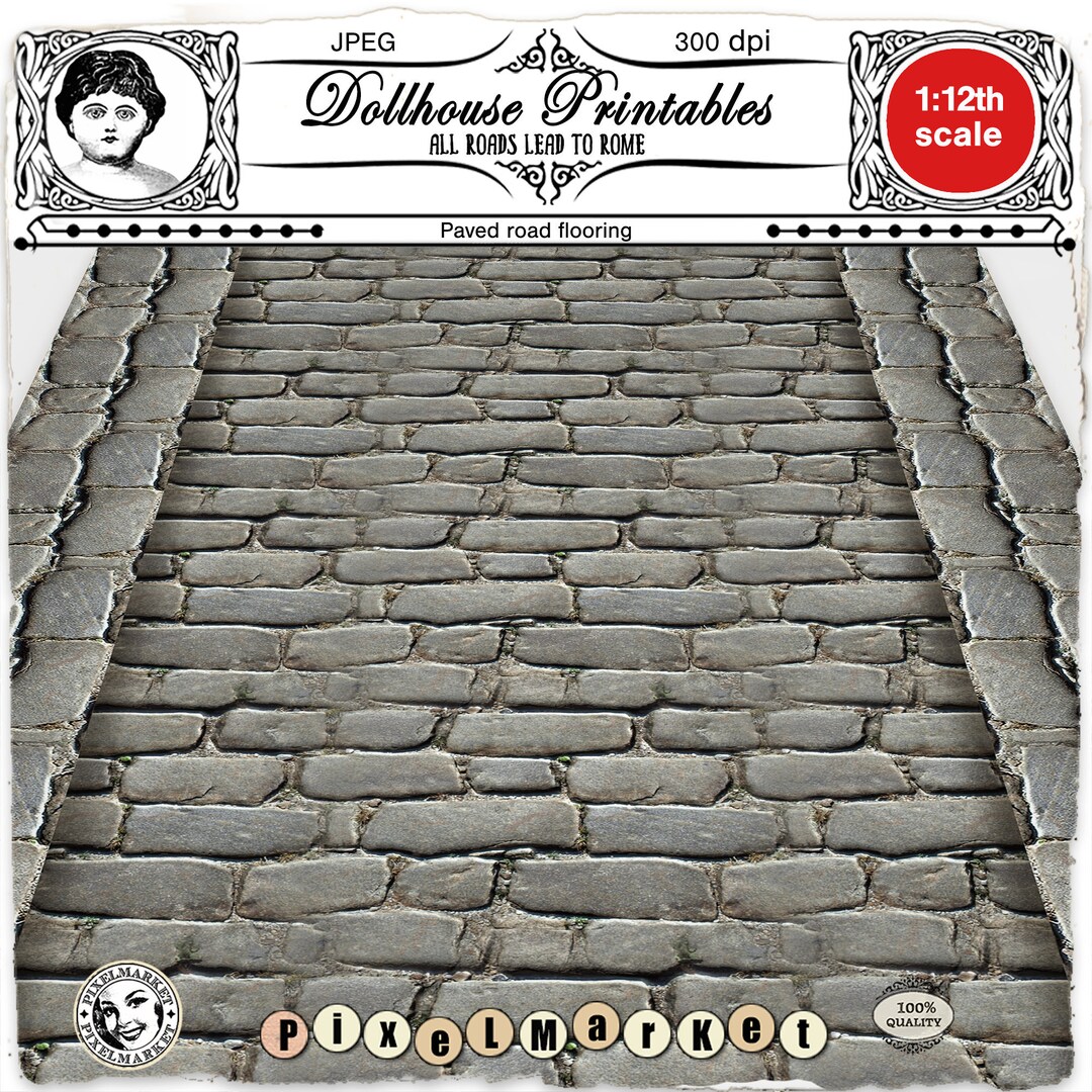 Miniature Diorama Flooring COBBLESTONE Floor Tiles Street Pavement ...