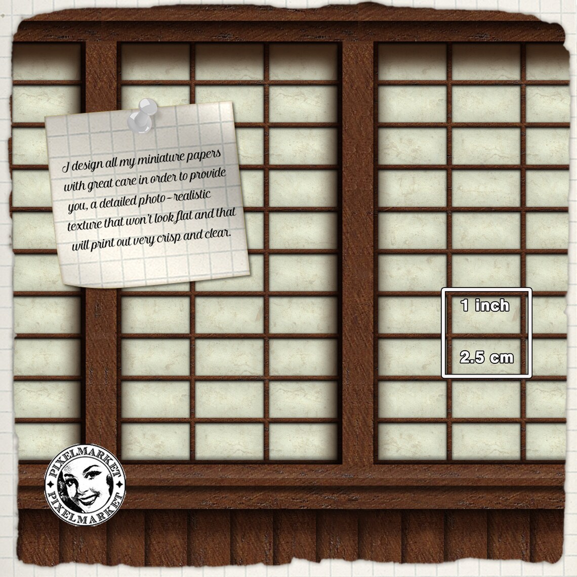 Miniature SHOJI SCREEN WALLPAPERS Printable Japanese Paper Screen Panel ...