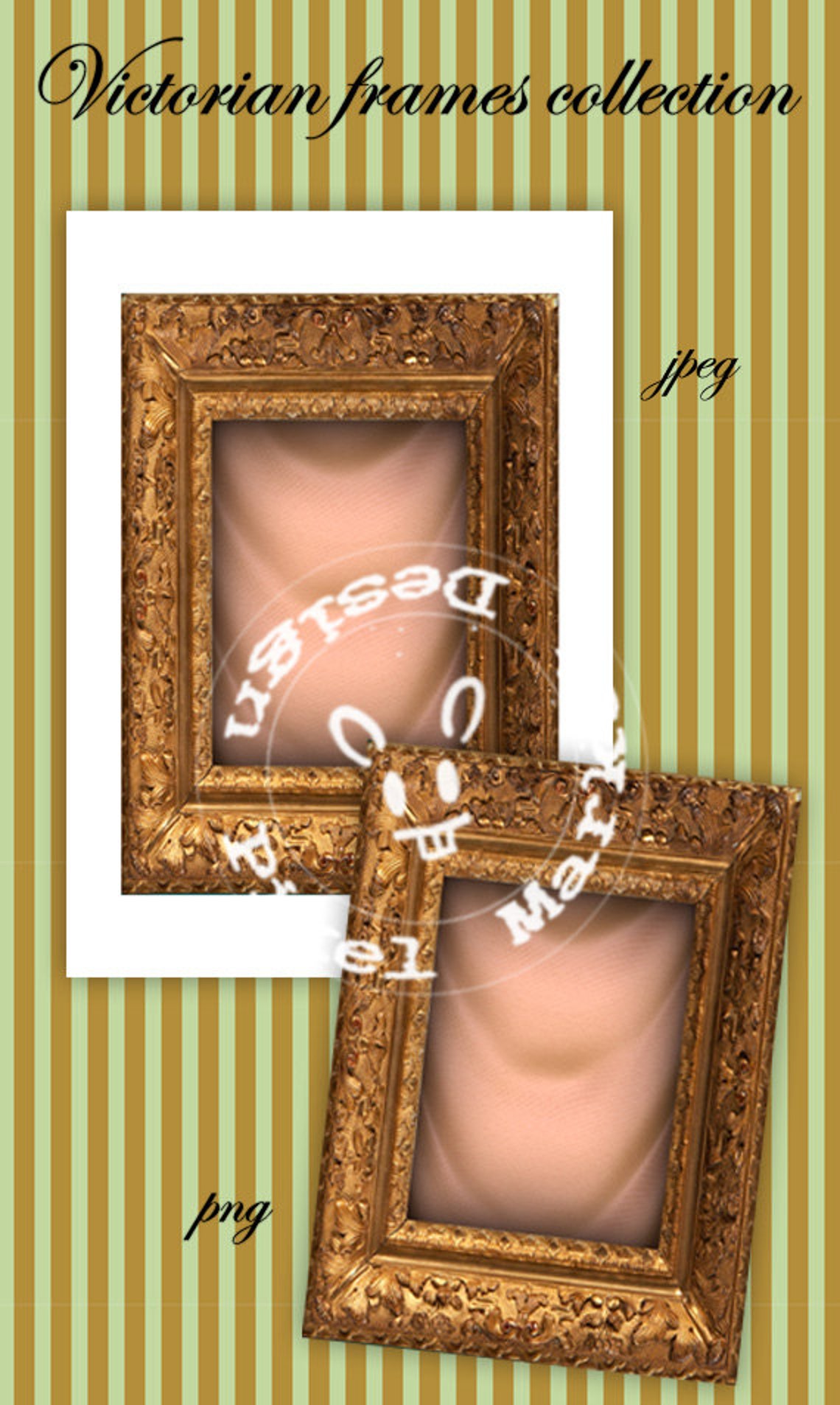 Instant Download Golden VICTORIAN FRAME With Pink Drape Photo | Etsy