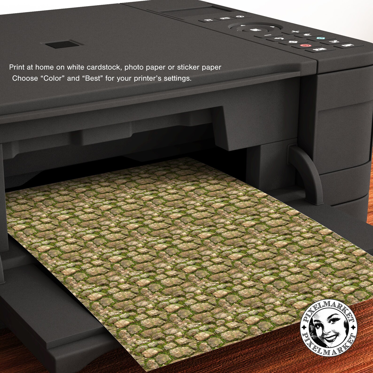 Fairy Garden Diorama Flooring Printable Mossy Stone Floor - Etsy