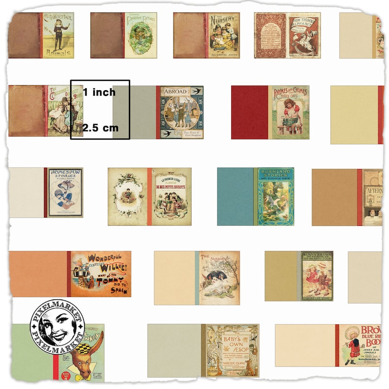 Victorian NURSERY BOOKS COVERS Printable Template 1/12 - Etsy