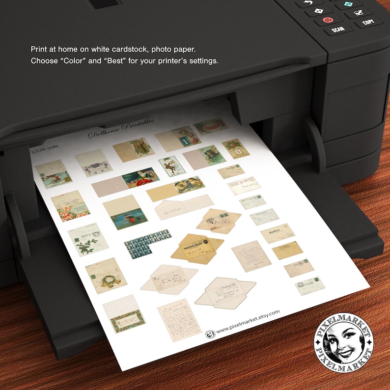 Dollhouse Vintage MAIL Printable Miniature Letters Envelopes & - Etsy