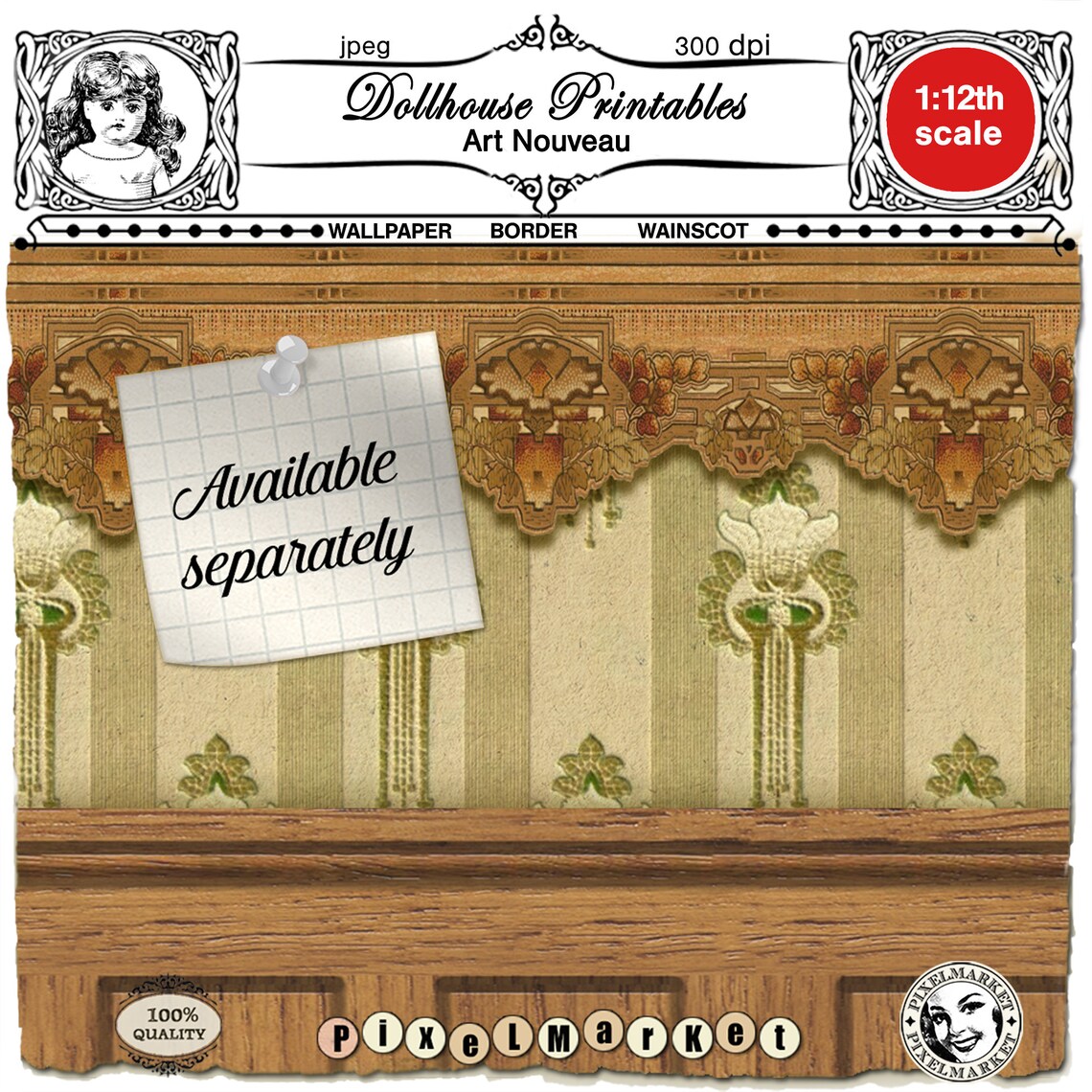 Arts & Crafts Miniature MAGAZINE COVERS TEMPLATE Printable 1/12th Art ...